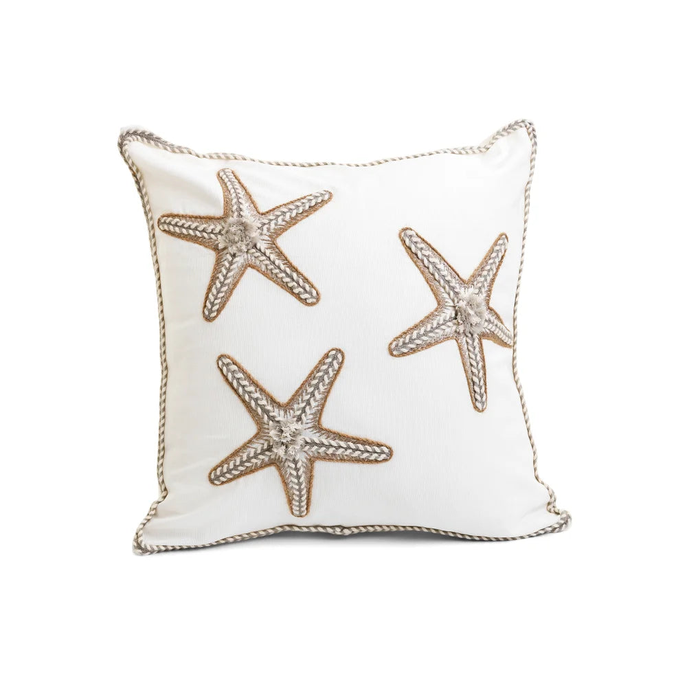 Starfish Beige & White Pillow — BDC Living