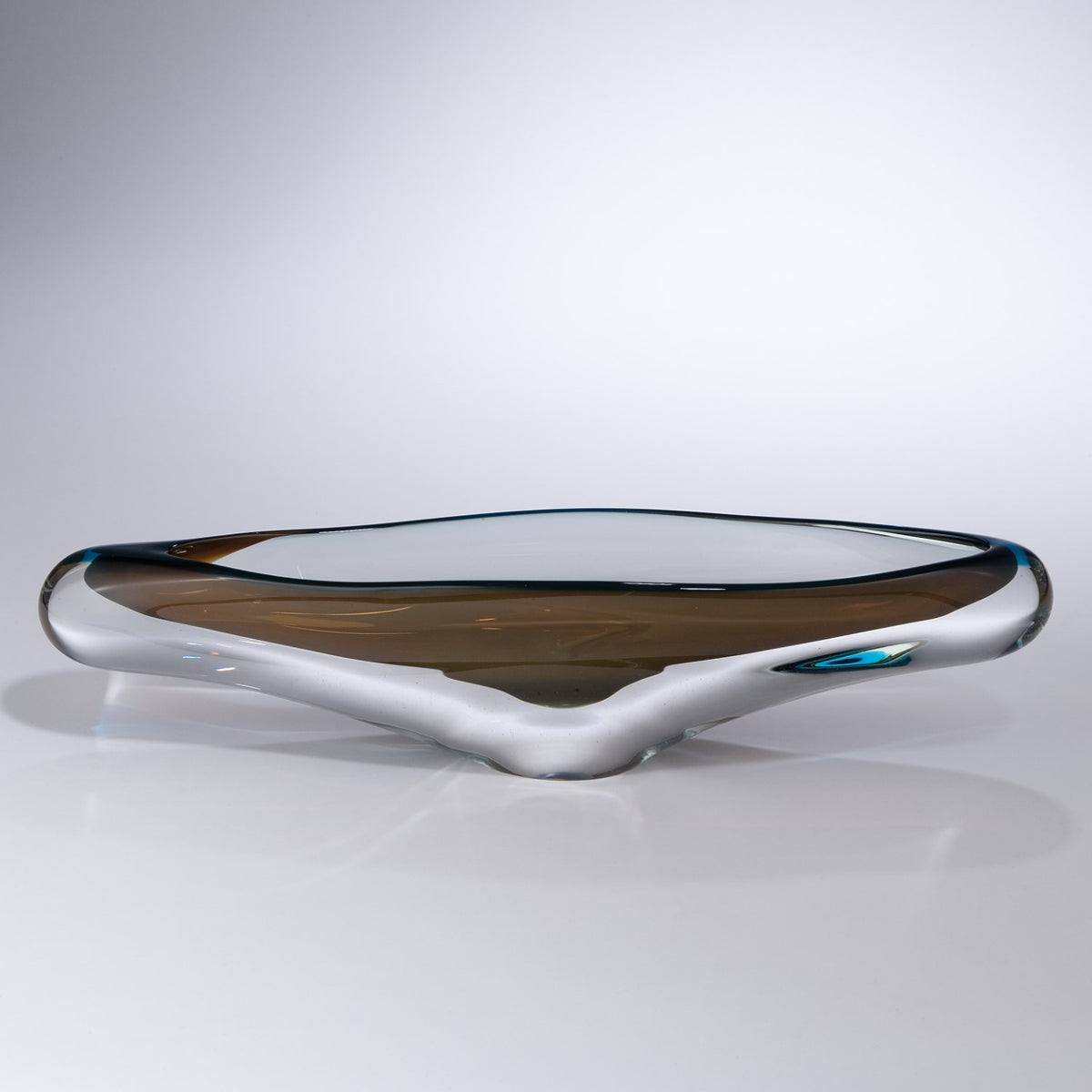 Turquoise & Beige Canoe Bowl — BDC Living