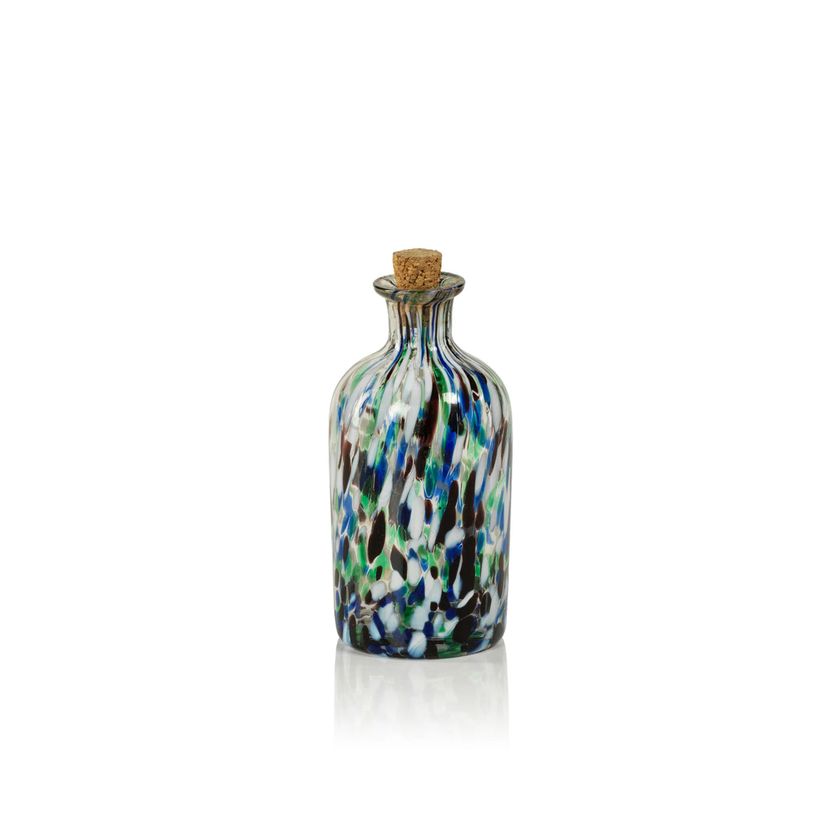 Lucia Blue Multi-Color Bottle with Cork Stopper - Round — BDC Living