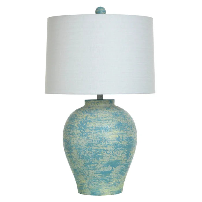 Kaia Blue Cast Resin Table Lamp — BDC Living