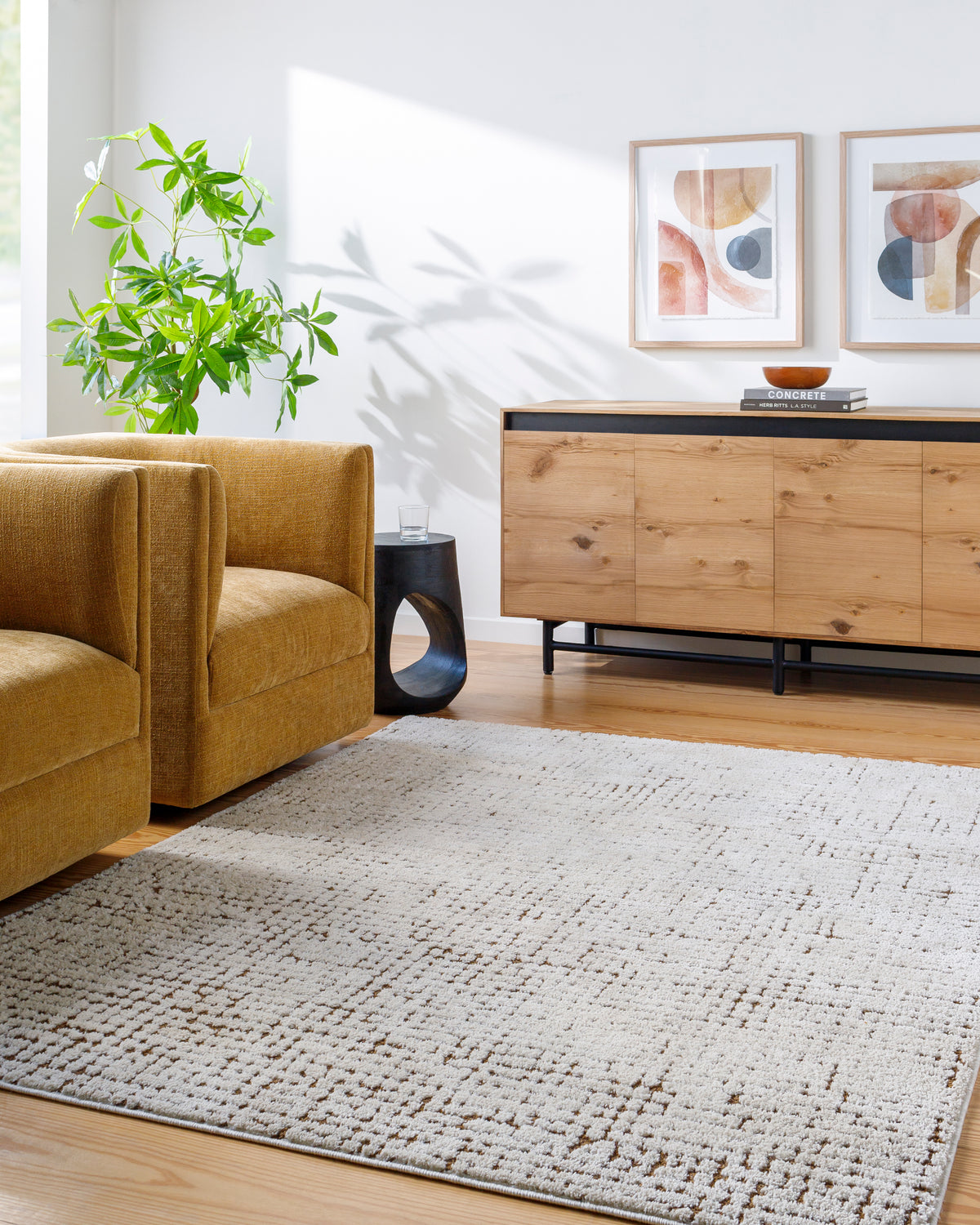 Cascade Ivory / Brown 3x7 Rug — BDC Living