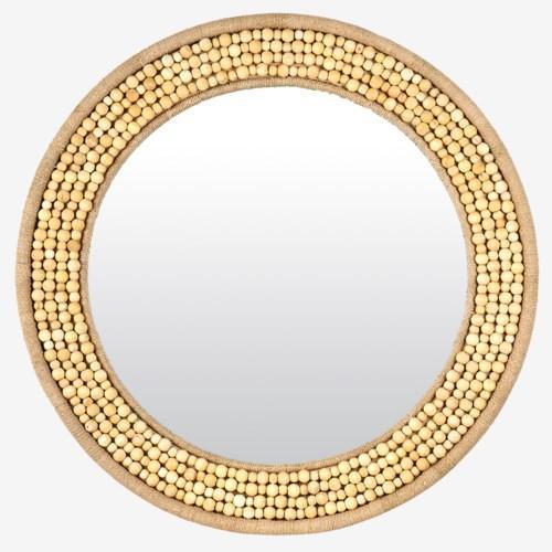 Shae Wood Bead Mirror — BDC Living