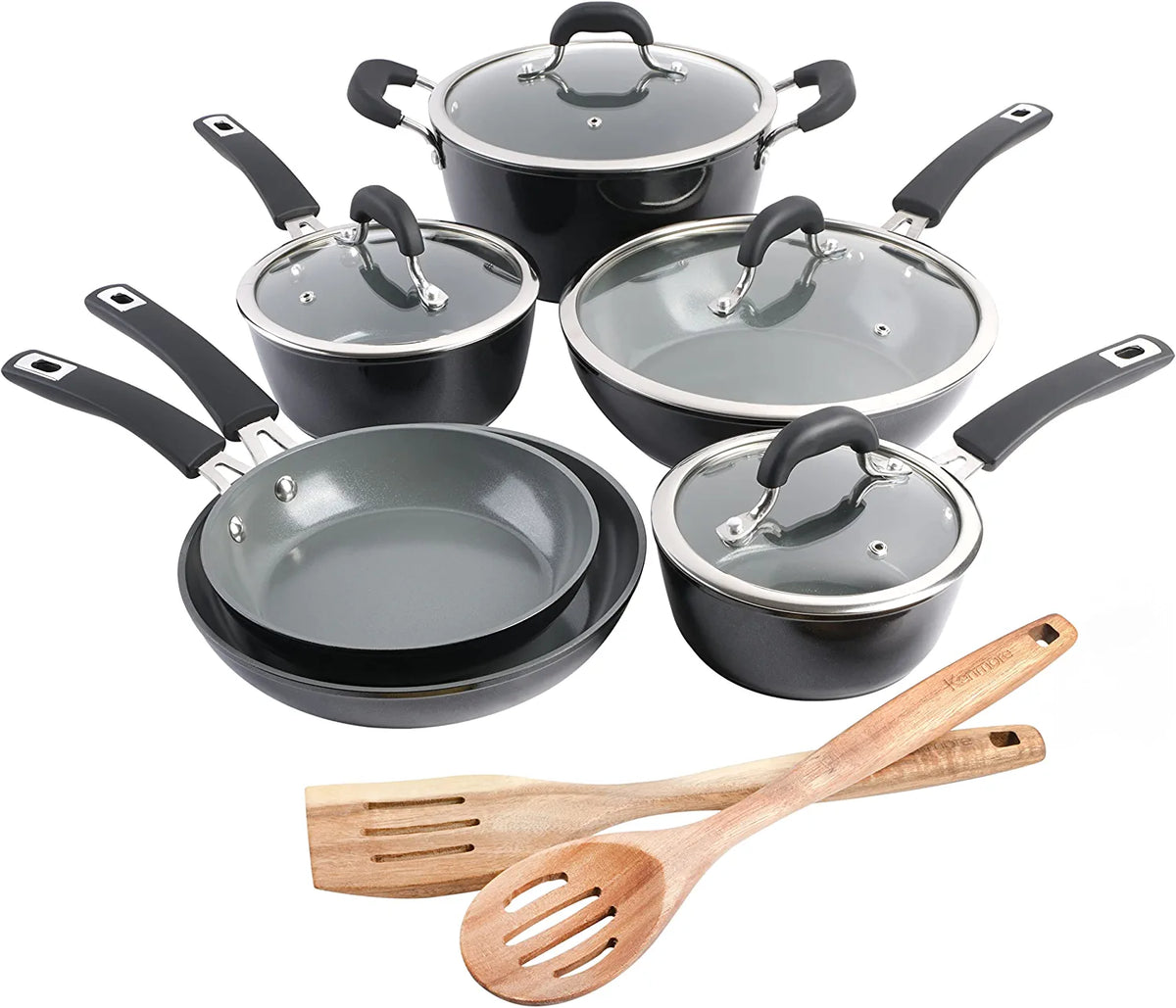Kenmore Arlington 12-Piece Cookware Set - Grey — BDC Living