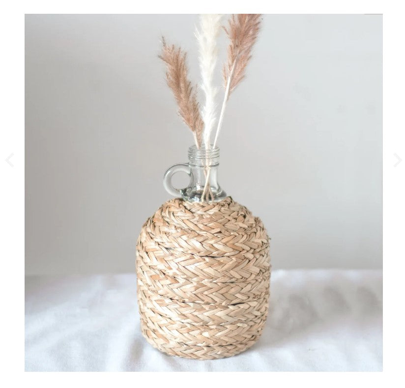 Natural Grass Weave Bottle — BDC Living