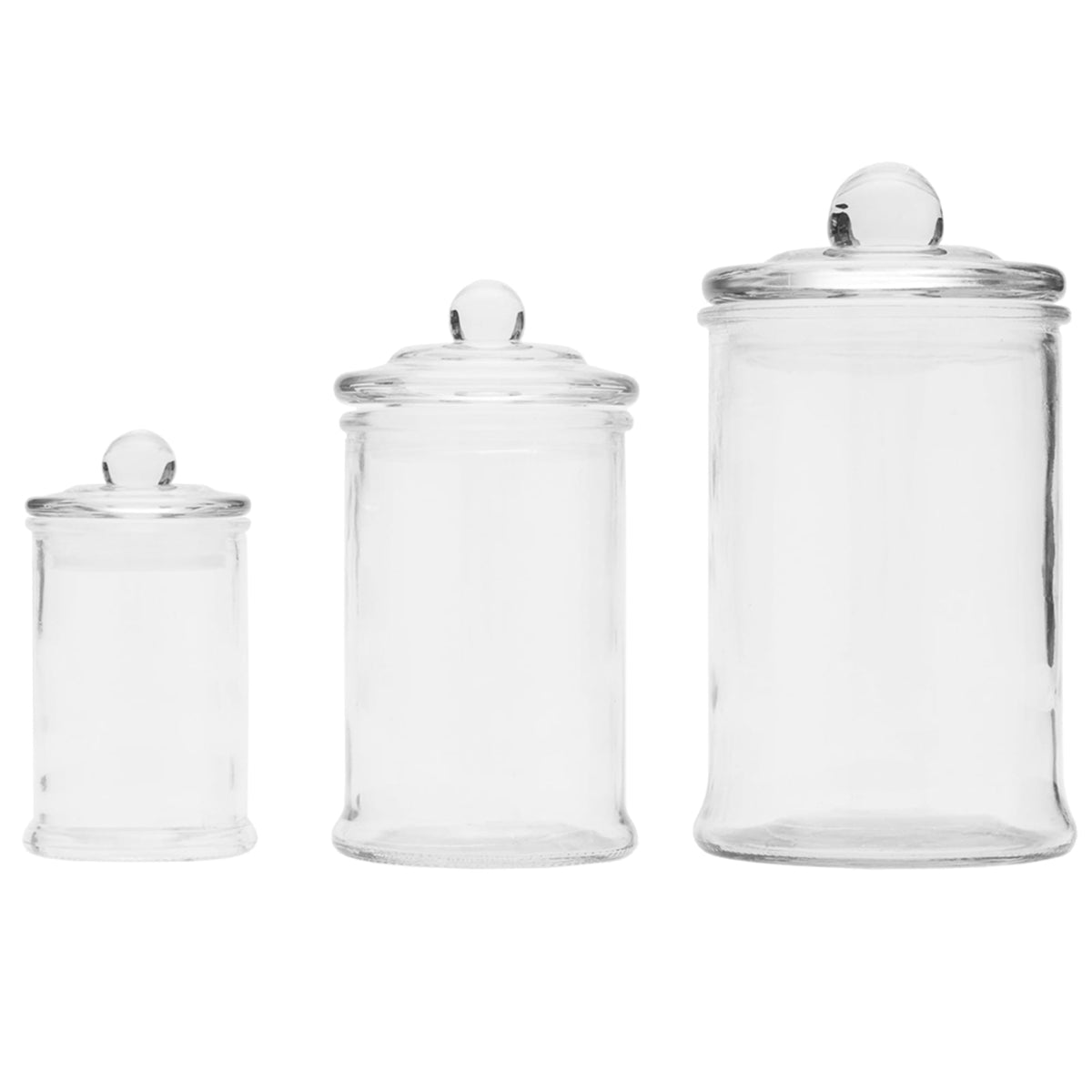 3-Piece Glass Apothecary Jar Set — BDC Living